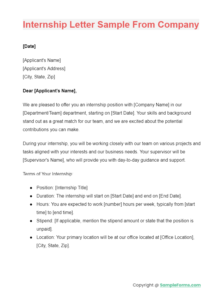 FREE14+ Cover Letter For Internship Samples, PDF, MS Word, Google Docs