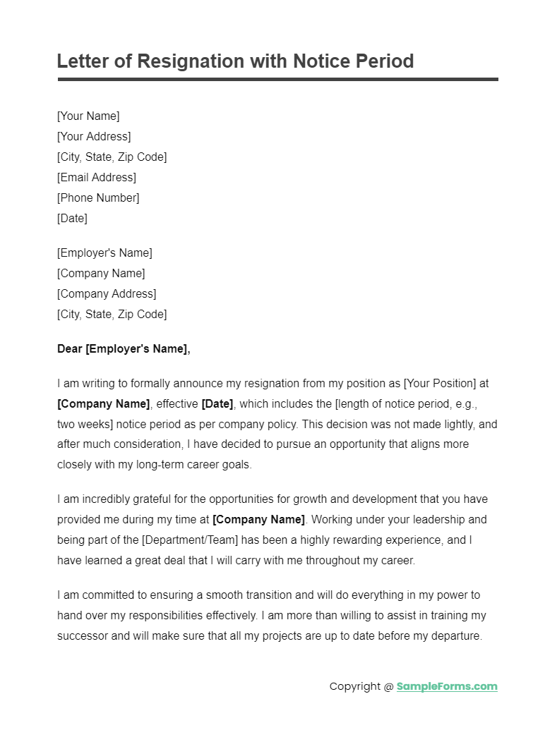 FREE 10+ Letter of Resignation Samples, MS Word, PDF, Google Docs