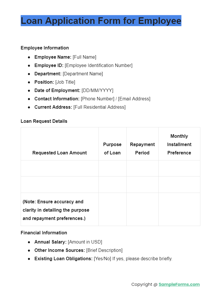 FREE 12+ Loan Application Form Samples, PDF, MS Word, Google Docs, Excel