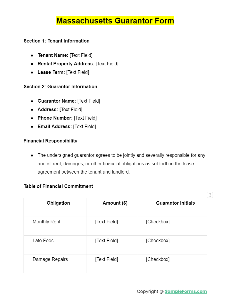 FREE 45+ Guarantor Form Samples, PDF, MS Word, Google Docs