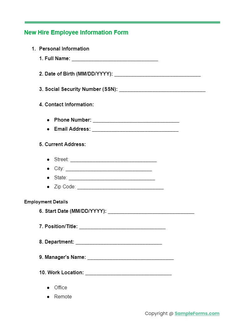 FREE 18+ Employee Information Form Samples, PDF, Word, Google Docs