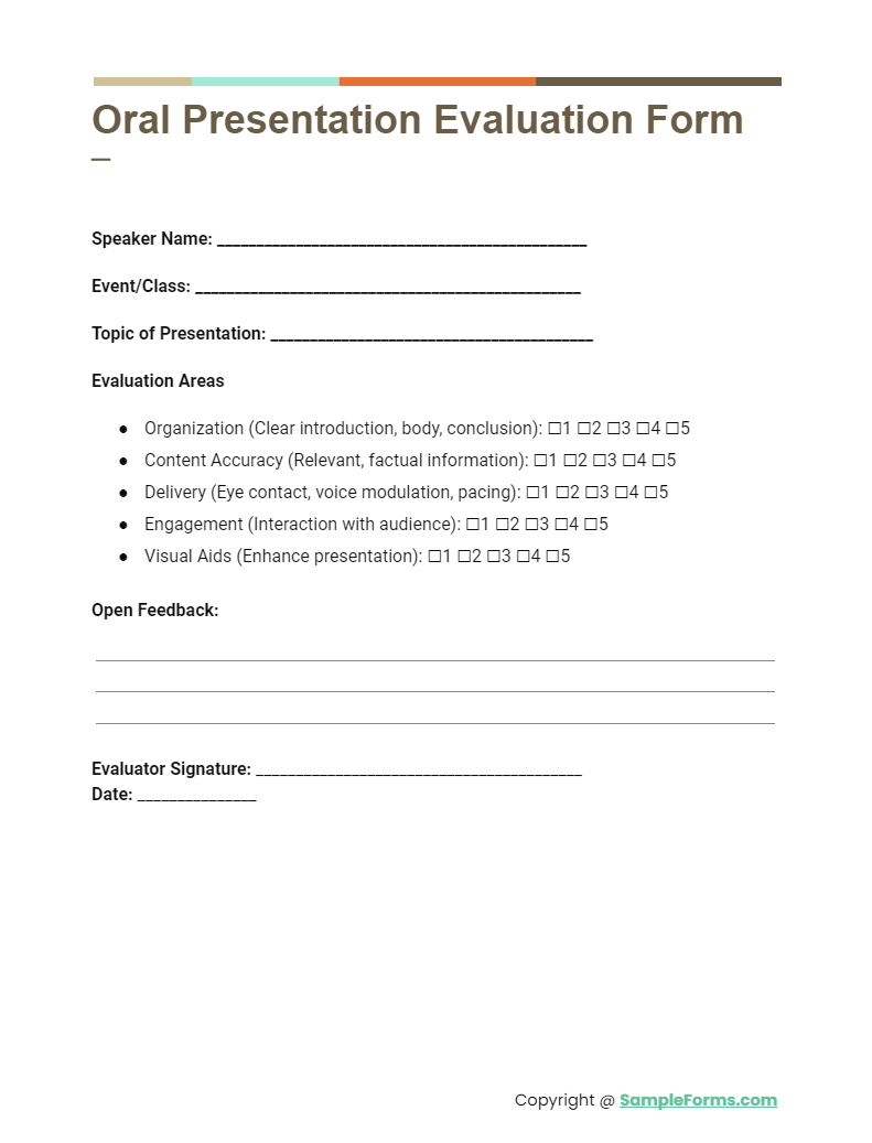 FREE 17+ Presentation Evaluation Form Samples, PDF, MS Word, Google Docs