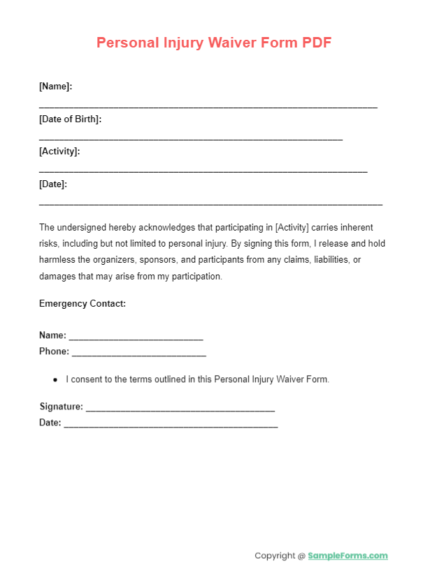 FREE 15+ Liability Waiver Form Samples, PDF, MS Word, Google Docs