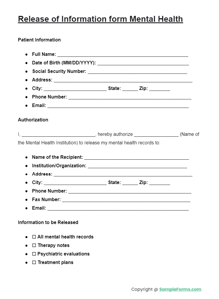 FREE 22+ Release of Information Form Samples, PDF, MS Word, Google Docs