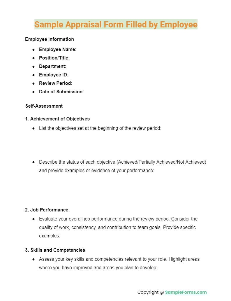 FREE 28+ Appraisal Form Samples, PDF, MS Word, Google Docs