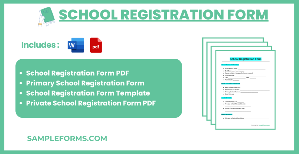 FREE 15+ School Registration Form Samples, PDF, MS Word, Google Docs, Excel