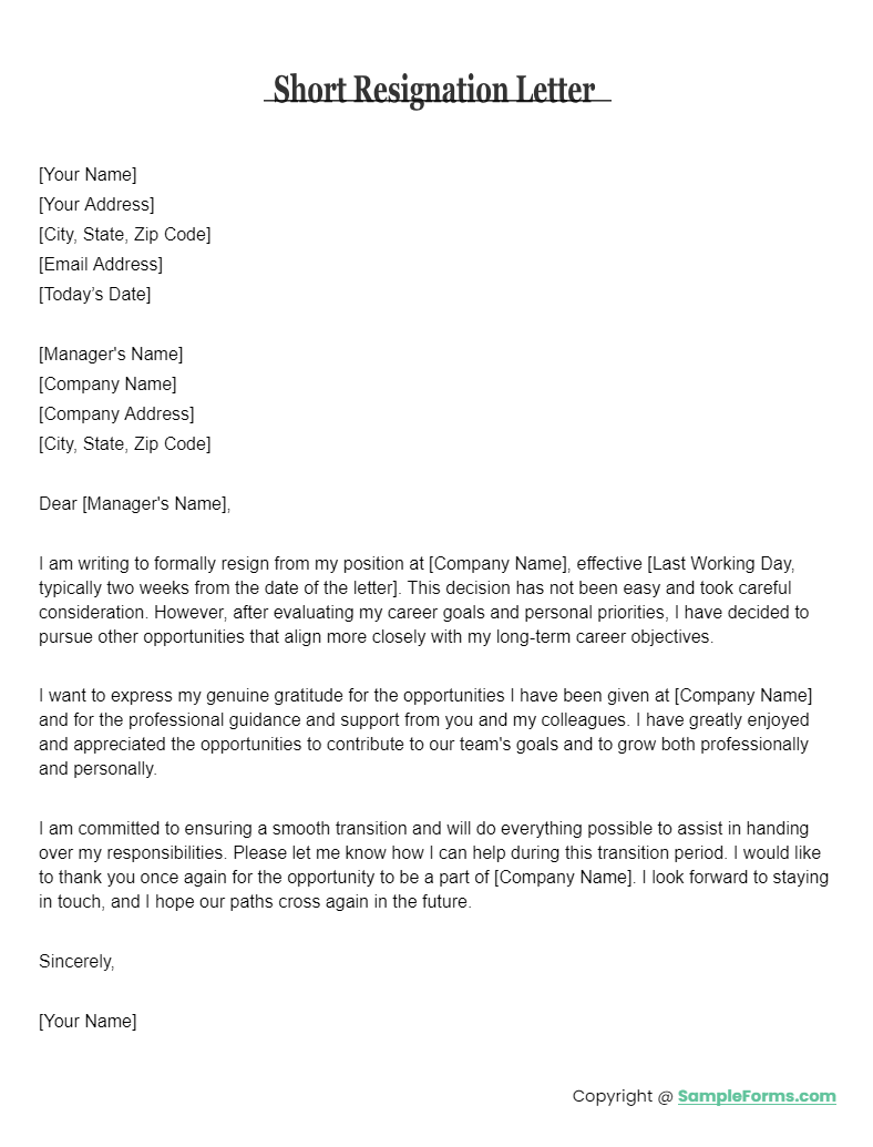 FREE 10+ Letter of Resignation Samples, MS Word, PDF, Google Docs