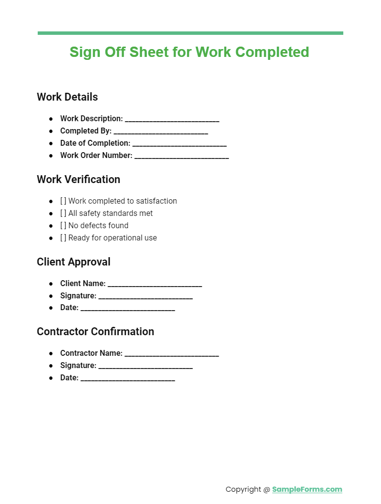 FREE 51+ Sign Off Form Samples, PDF, MS Word, Google Docs