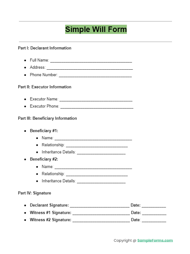 FREE 13+ Will Form Samples, PDF, MS Word, Google Docs
