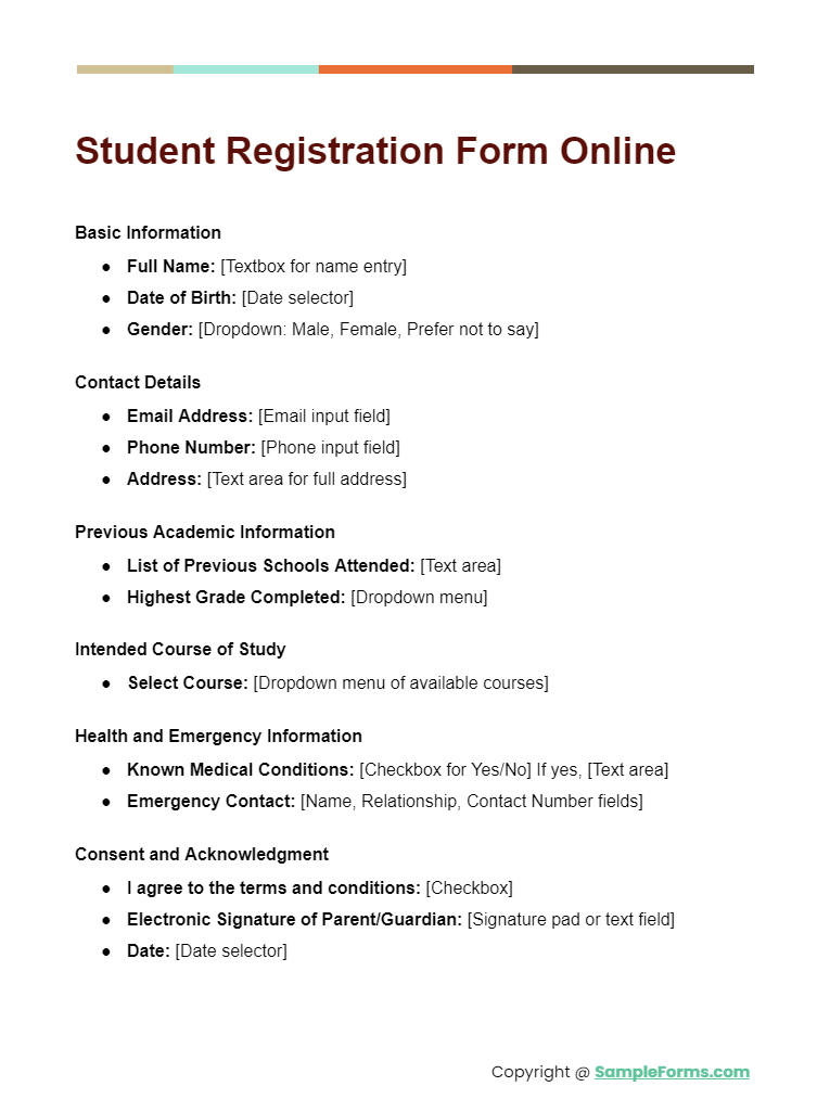 FREE 39+ Student Registration Form Samples, PDF, MS Word, Google Docs ...