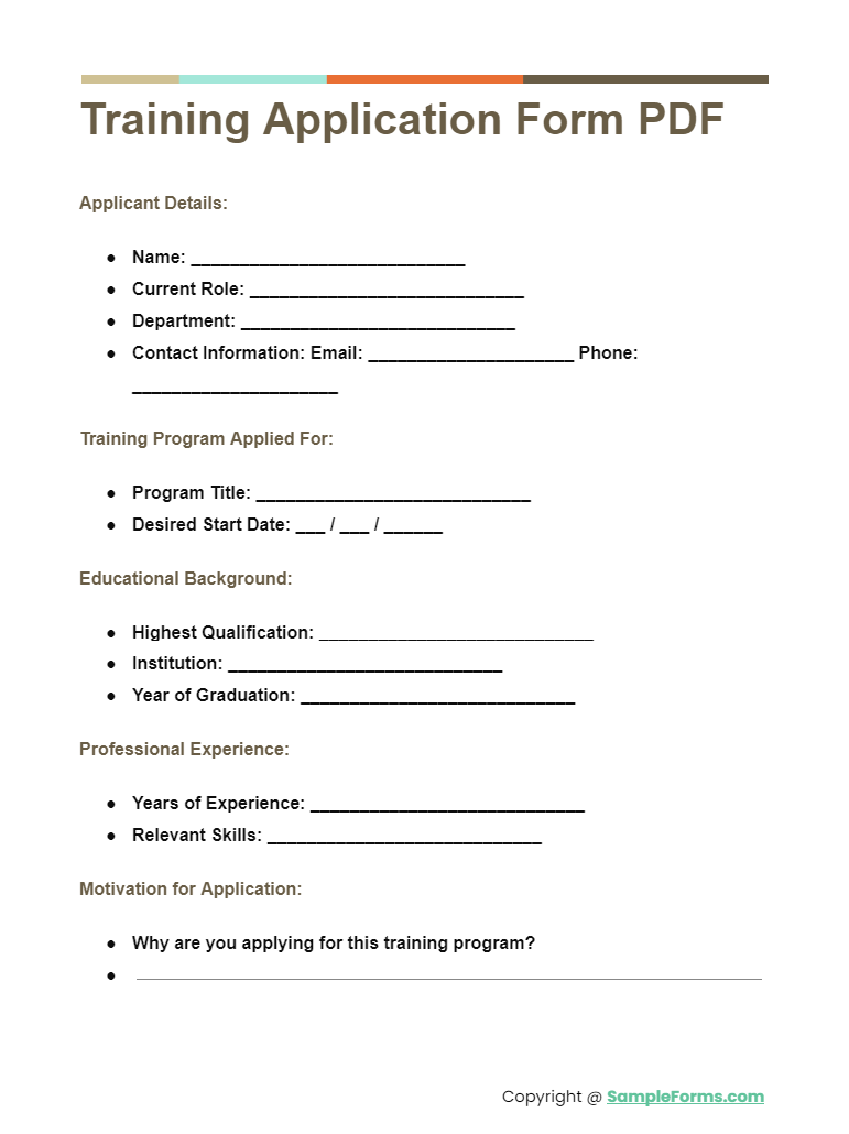 FREE 46+ Training Form Samples, PDF, Word, Google Docs, Excel