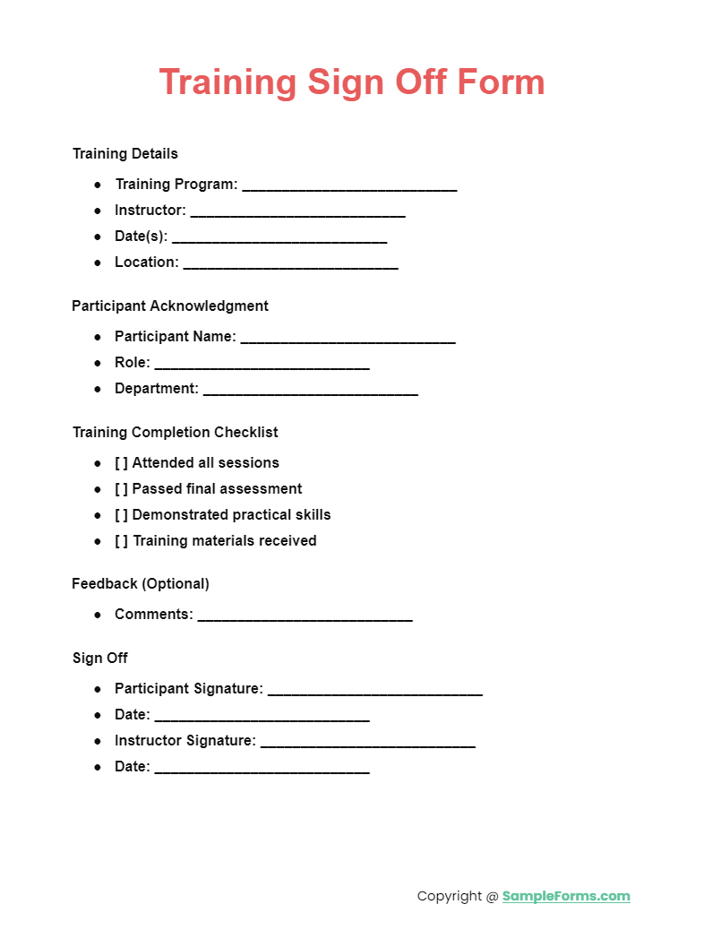 FREE 51+ Sign Off Form Samples, PDF, MS Word, Google Docs