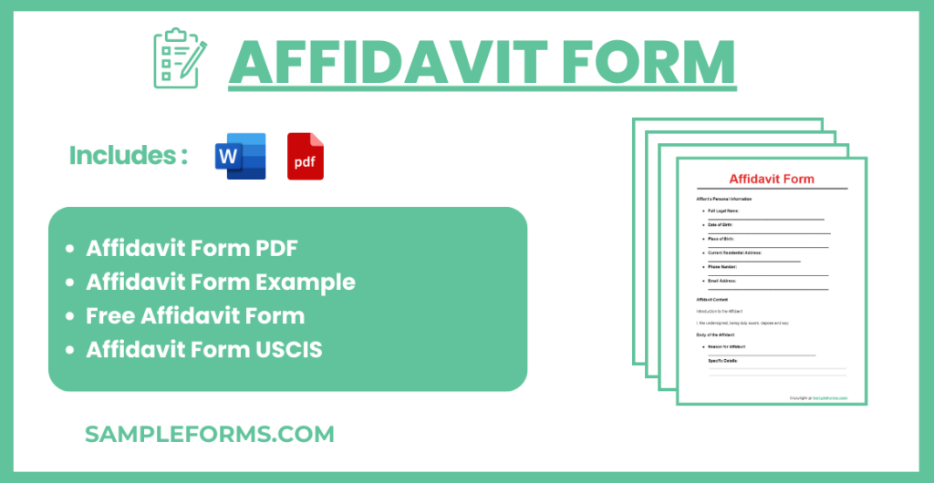 FREE 29+ Affidavit Form Samples, PDF, MS Word, Google Docs