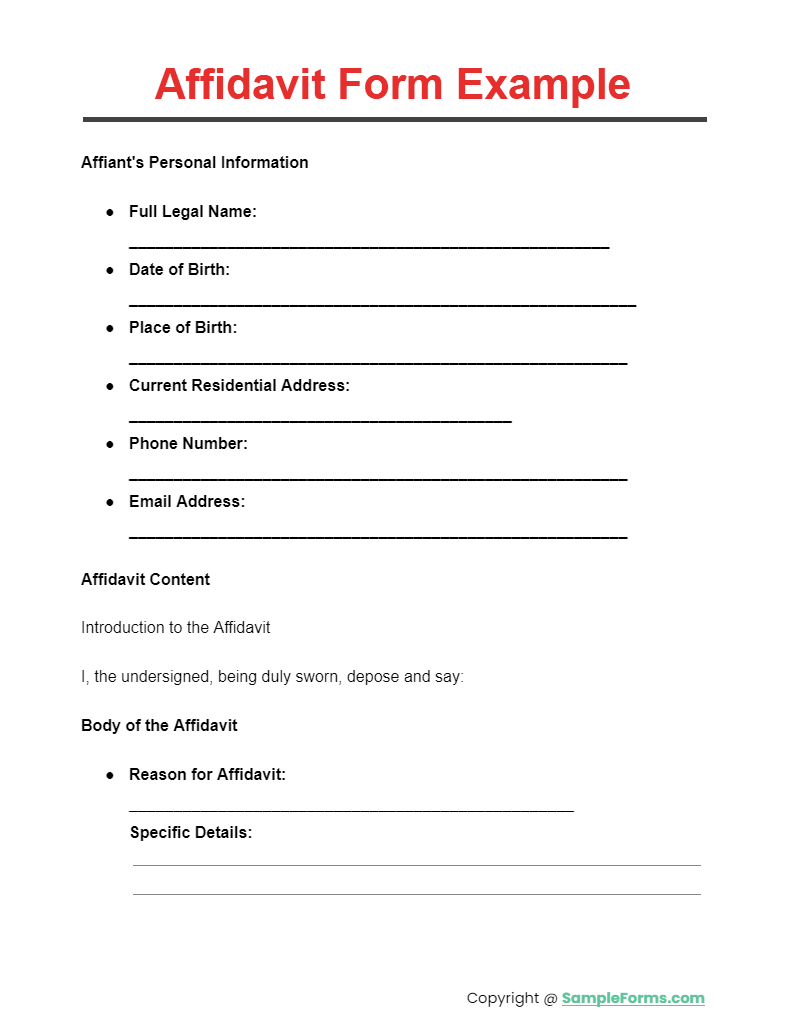 FREE 29+ Affidavit Form Samples, PDF, MS Word, Google Docs