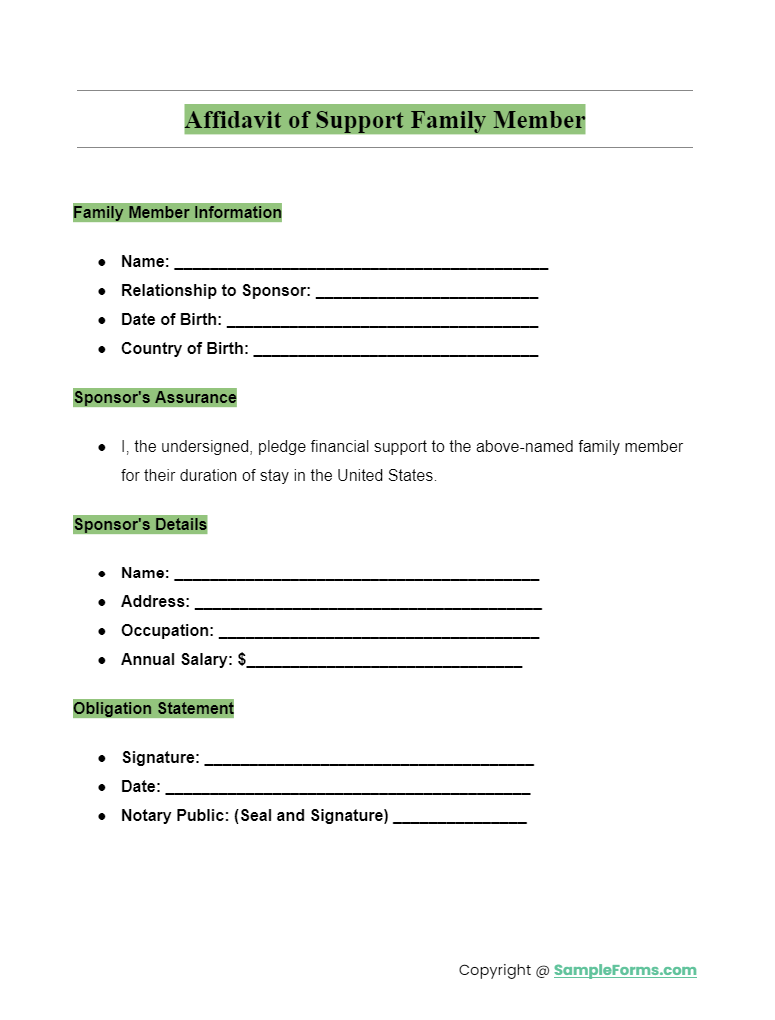 FREE 11+ Affidavit of Support Form Samples, PDF, MS Word, Google Docs