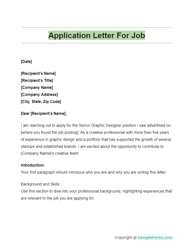 FREE 13+ Application Letter Samples, PDF, MS Word, Google Docs