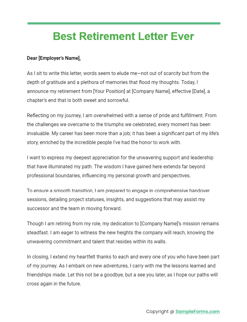 FREE 9+ Retirement Resignation Letter Samples PDF, MS Word, Google Docs