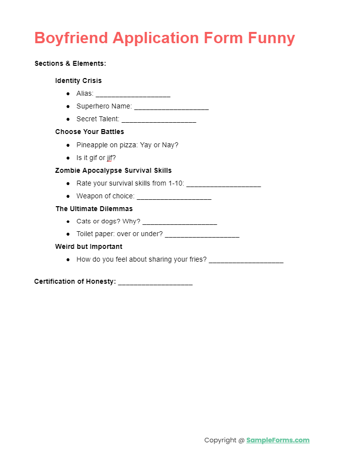FREE 11+ Boyfriend Application Form Samples, PDF, MS Word, Google Docs