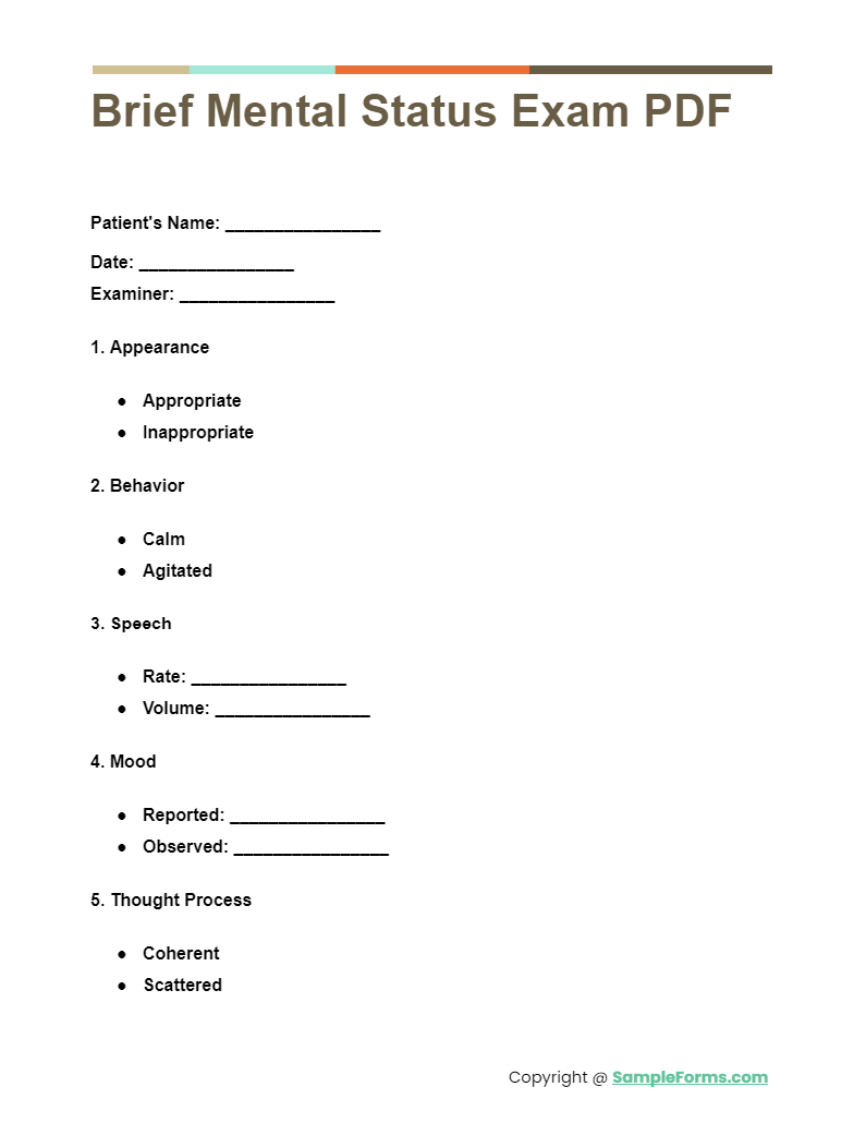 FREE 12+ Mental Status Exam Form Samples, PDF, MS Word, Google Docs