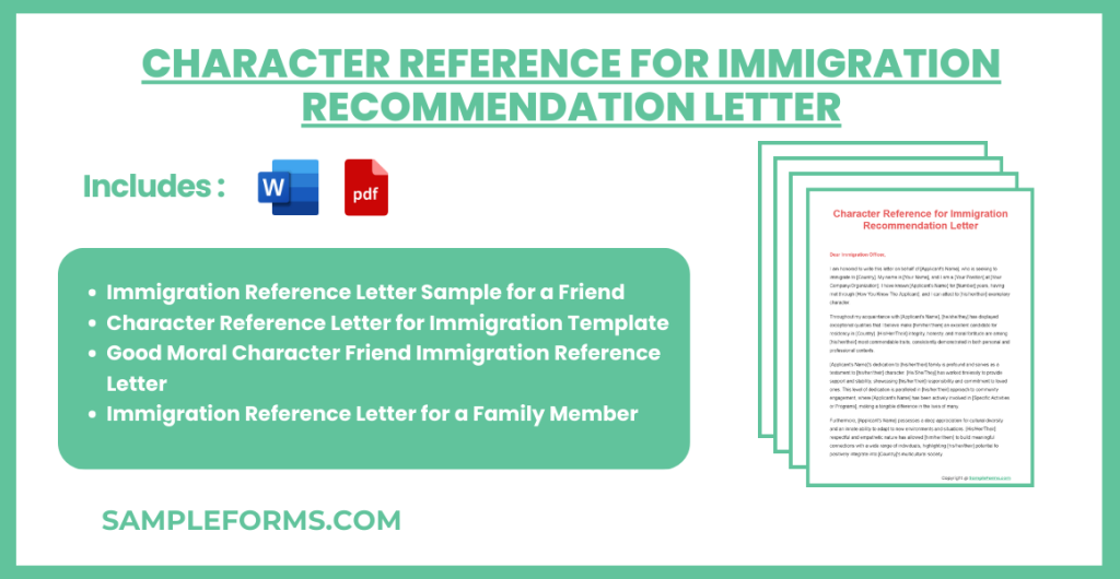 FREE 7+ Character Reference for Immigration Recommendation Letter ...