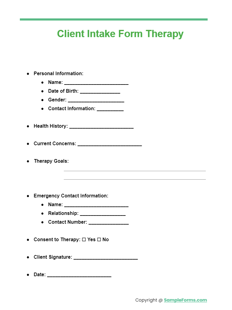 FREE 17+ Client Intake Form Samples, PDF, MS Word, Google Docs, Excel