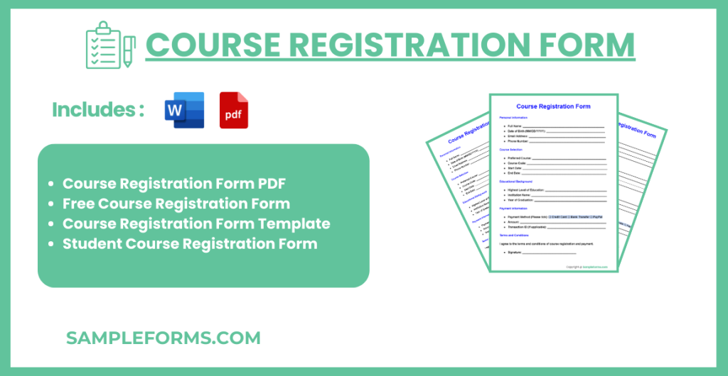 FREE 17+ Course Registration Form Samples, PDF, MS Word, Google Docs, Excel