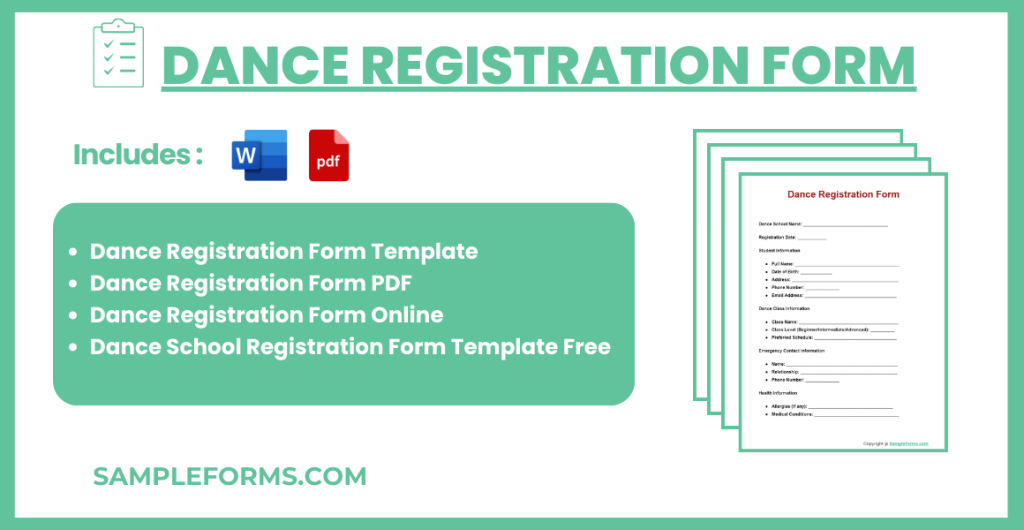 FREE 37+ Dance Registration Form Samples, PDF, MS Word, Google Docs