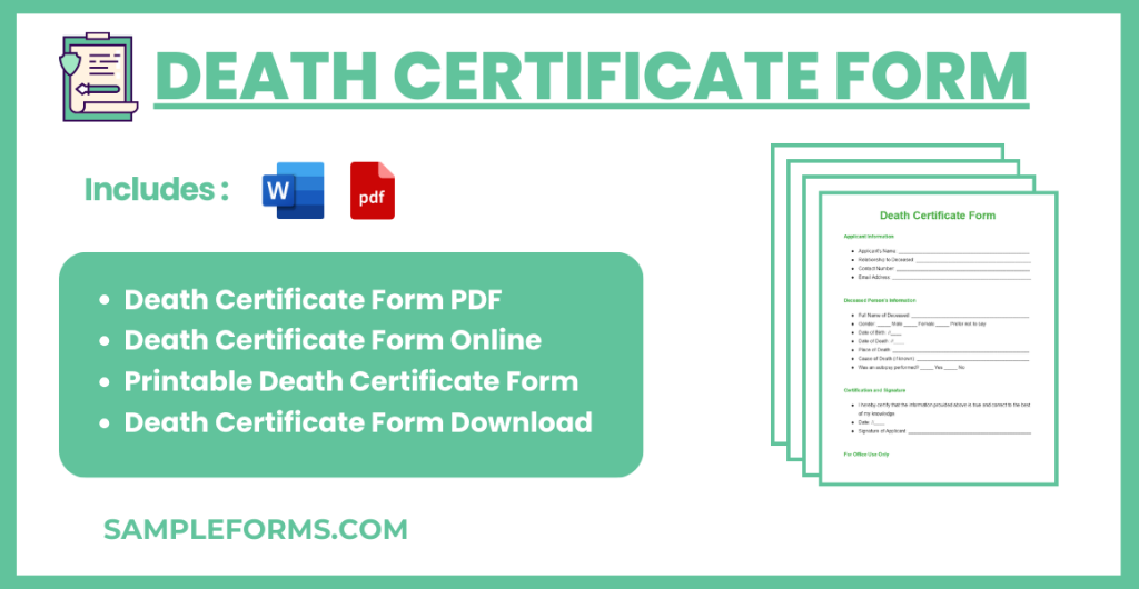 FREE 10+ Death Certificate Form Samples, PDF, MS Word, Google Docs