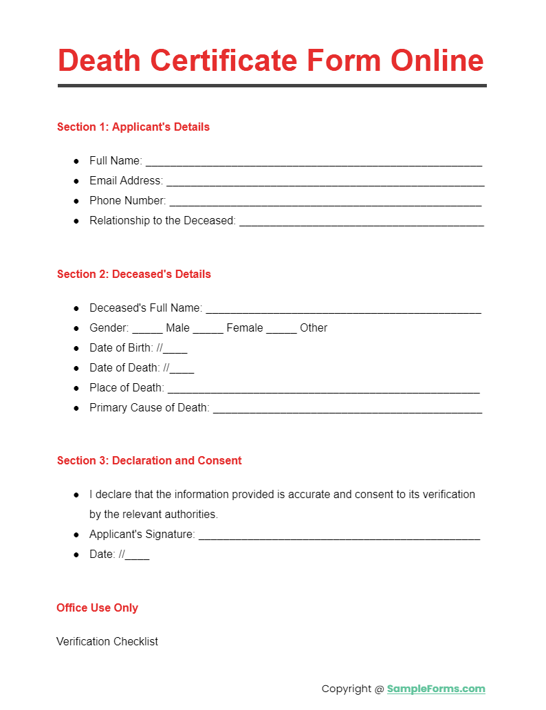 FREE 10+ Death Certificate Form Samples, PDF, MS Word, Google Docs