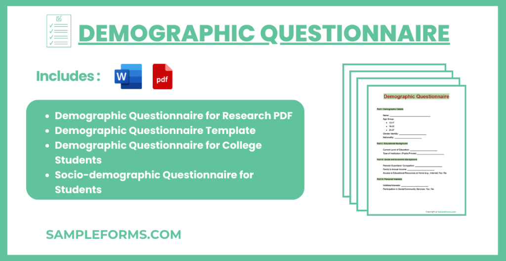 FREE 14+ Demographic Questionnaire Samples, PDF, MS Word, Google Docs