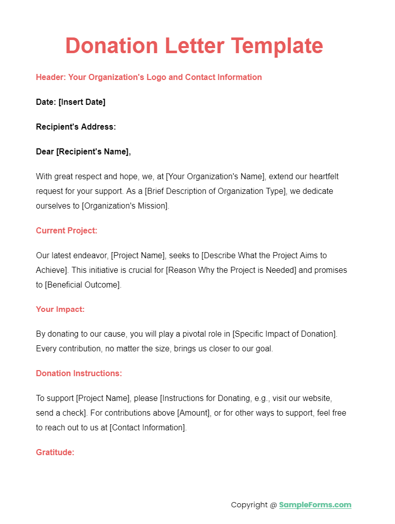 FREE 12+ Donation Letter Samples, PDF, MS Word, Google Docs