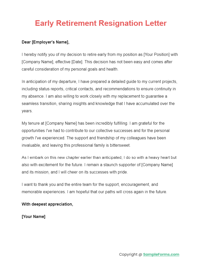 FREE 9+ Retirement Resignation Letter Samples PDF, MS Word, Google Docs