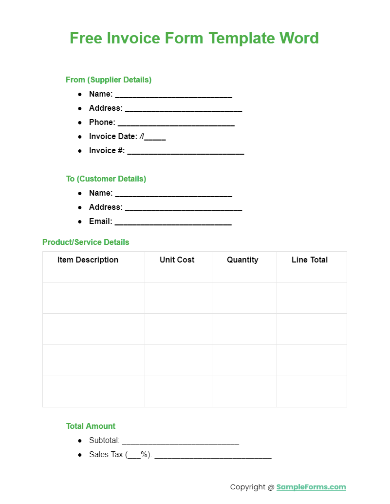 FREE 14+ Invoice Form Samples, PDF, MS Word, Google Docs
