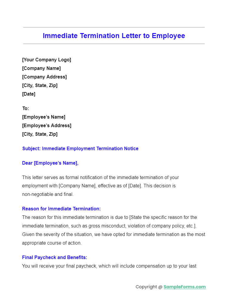 FREE 10+ Employee Termination Letter Samples, PDF, MS Word, Google Docs