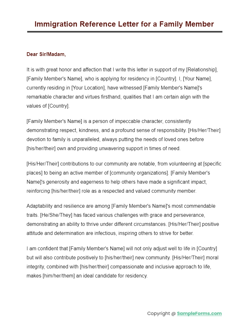 FREE 7+ Character Reference for Immigration Recommendation Letter ...