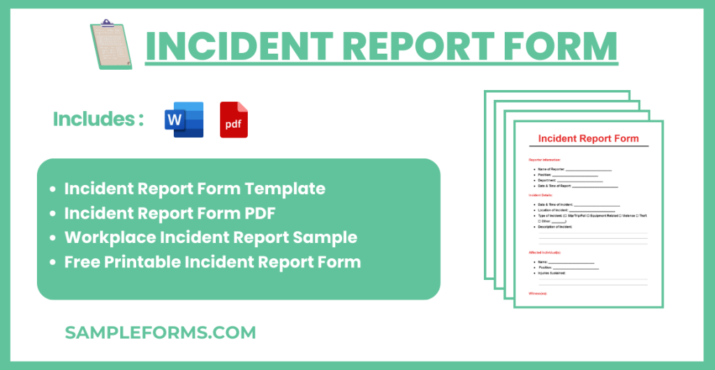 FREE 13+ Incident Report Form Samples, PDF, MS Word, Google Docs