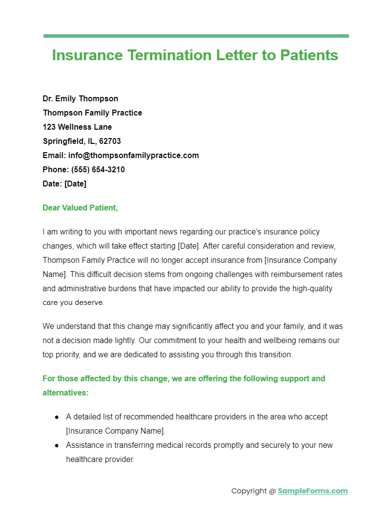 FREE 9+ Insurance Termination Letter Samples, PDF, MS Word, Google Docs