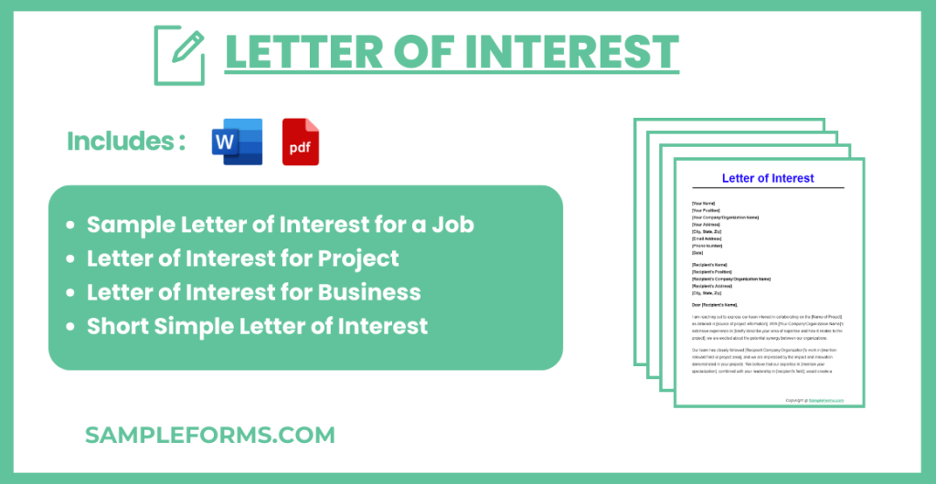 FREE 11+ Letter of Interest Samples, PDF, MS Word, Google Docs