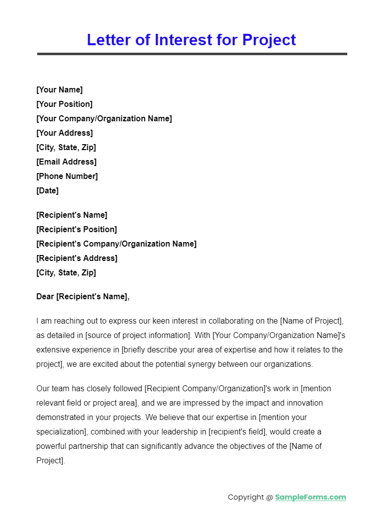 FREE 11+ Letter of Interest Samples, PDF, MS Word, Google Docs