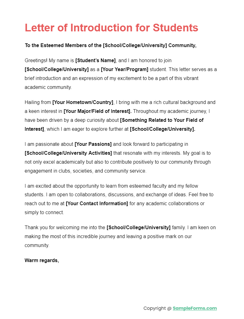 FREE 10+ Letter of Introduction Samples, PDF, MS Word, Google Docs