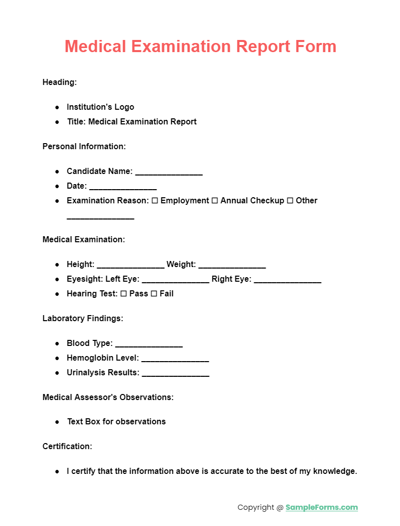 FREE 11+ Medical Report Form Samples, PDF, MS Word, Google Docs