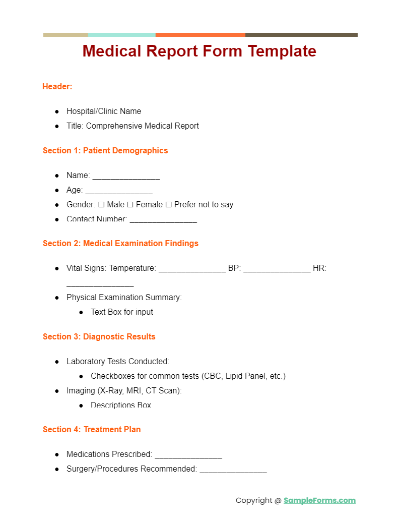 FREE 11+ Medical Report Form Samples, PDF, MS Word, Google Docs