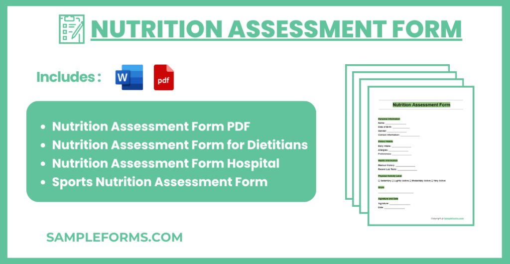 FREE 16+ Nutrition Assessment Form Samples, PDF, MS Word, Google Docs