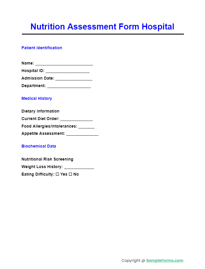 FREE 16+ Nutrition Assessment Form Samples, PDF, MS Word, Google Docs
