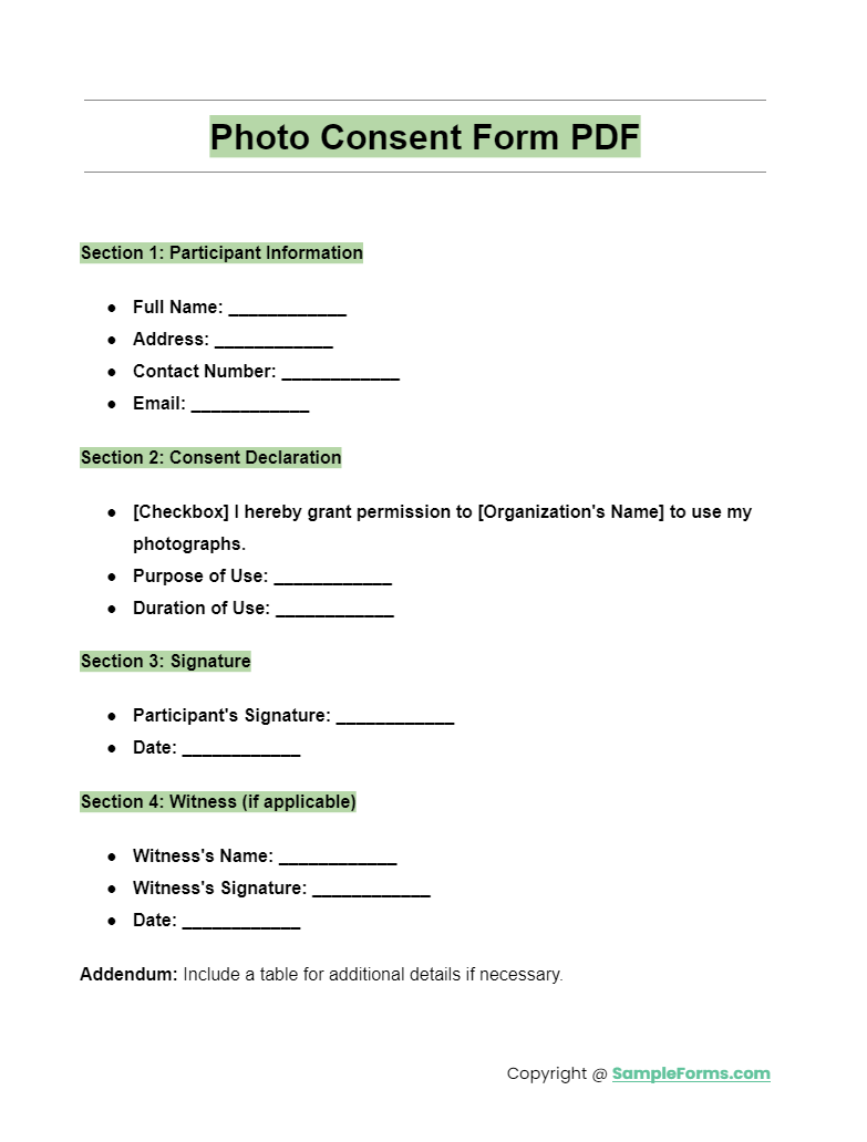 FREE 12+ Photo Consent Form Samples, PDF, MS Word, Google Docs