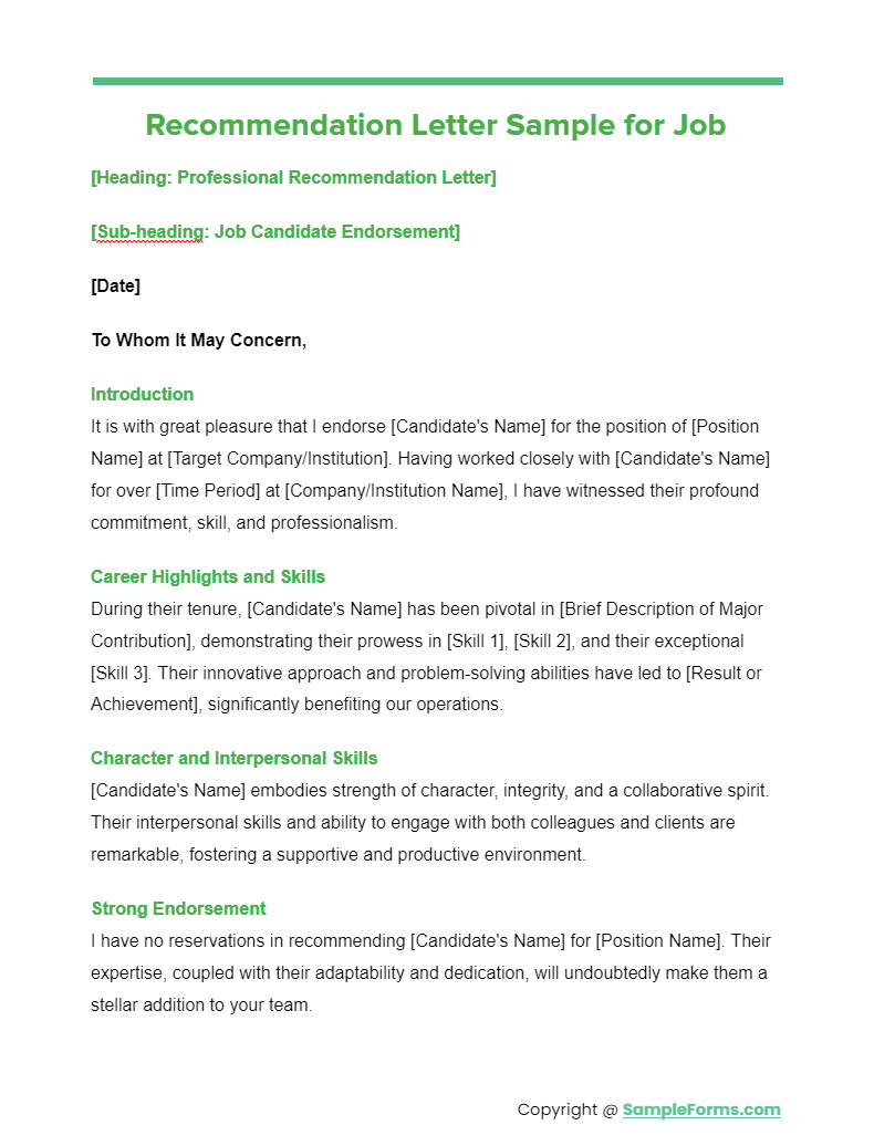 FREE 9+ Recommendation Letter From Employer Samples, PDF, MS Word ...