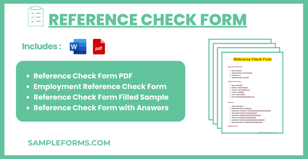 FREE 19+ Reference Check Form Samples, PDF, MS Word, Google Docs