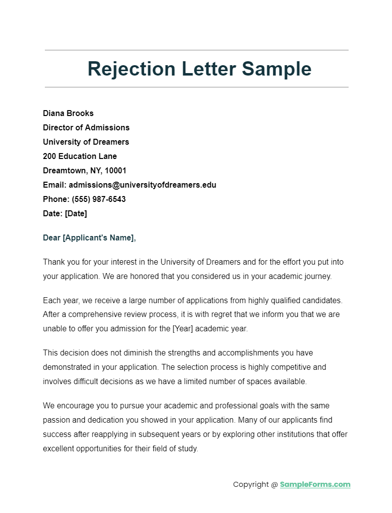 FREE 9+ Employment Rejection Letter Samples, PDF, MS Word, Google Docs