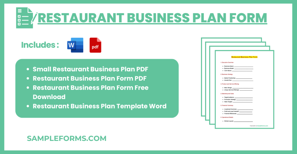 FREE 9+ Restaurant Business Plan Form Samples, PDF, MS Word, Google Docs