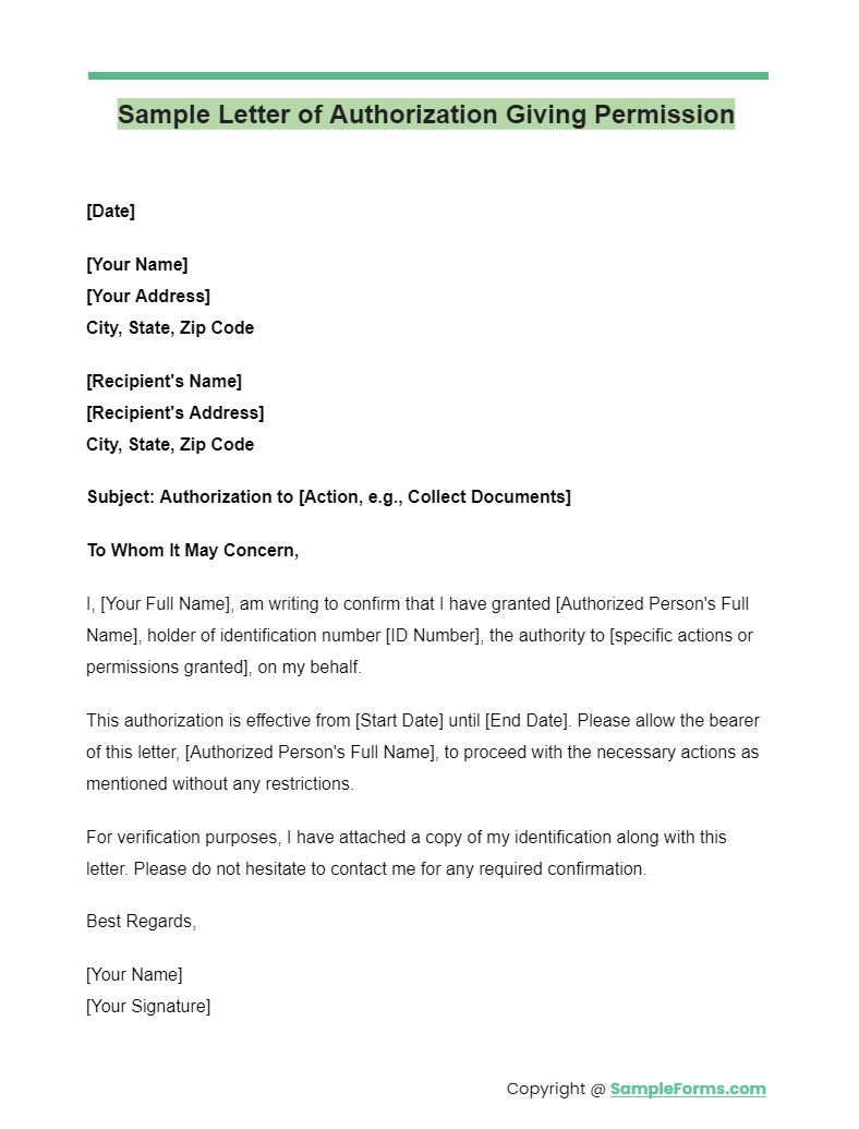 FREE 14+ Letter of Authorization Samples, PDF, MS Word, Google Docs, Excel